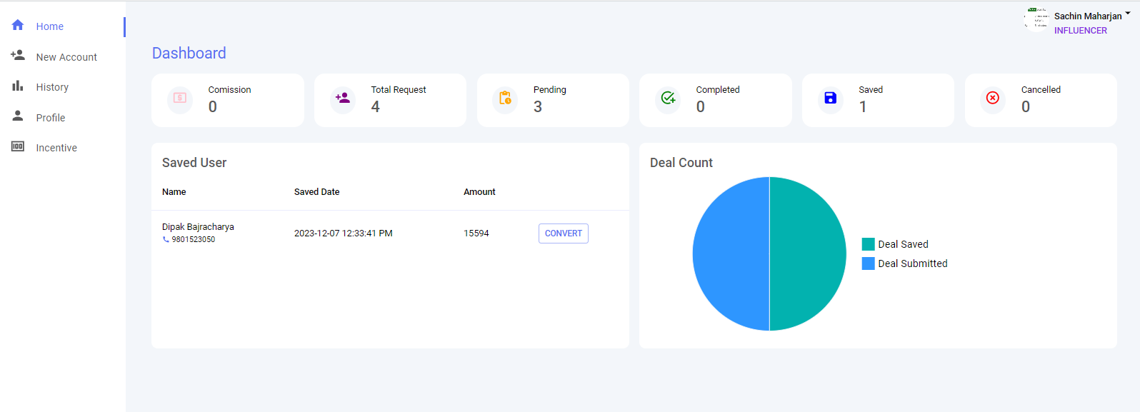 Home Dashboard - Worldlink Partner User Guide