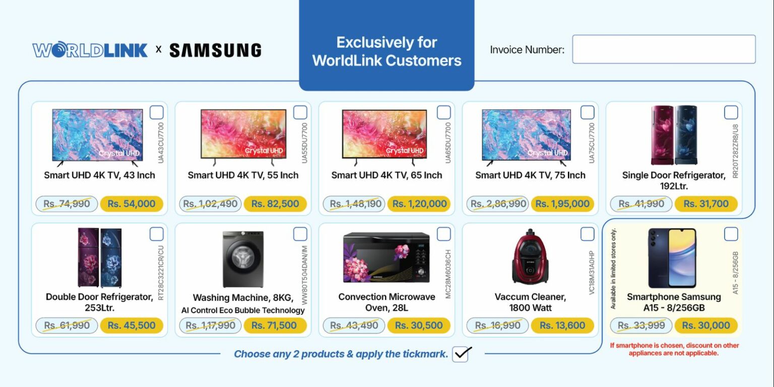 WorldLink x Samsung Dashain Offer: Discount up to 39% - WorldLink ...